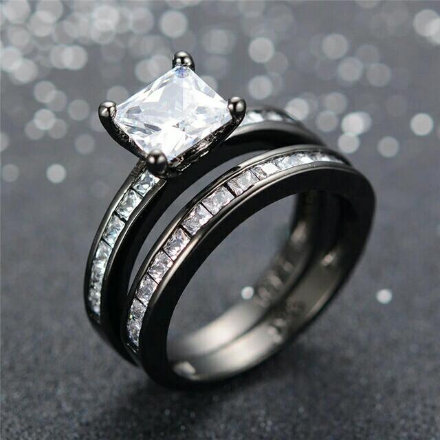 Avant Garde 10KT Black Gold Filled Luxury Ring Set $89 Only Size Avail ...
