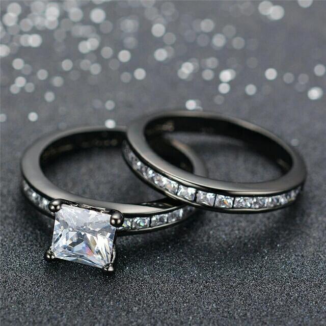 Avant Garde 10KT Black Gold Filled Luxury Ring Set $89 Only Size Avail ...