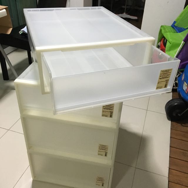 Muji Plastic PP Storage (Wardrobe) Drawers, Furniture & Home Living ...