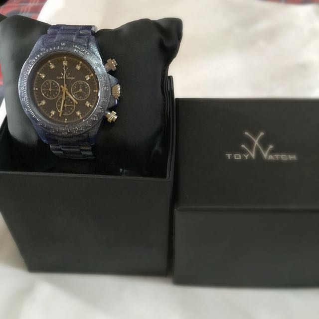 Toy Watch Chronograph Unisex Metallic Blue, Women's Fashion, Watches ...