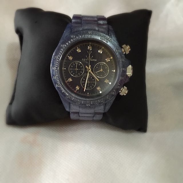 Toy Watch Chronograph Unisex Metallic Blue, Women's Fashion, Watches ...