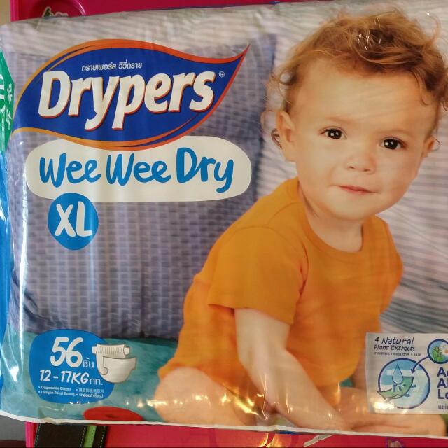 WeeWee Drypers XL 56 pieces, Babies & Kids, Bathing & Changing, Diapers ...