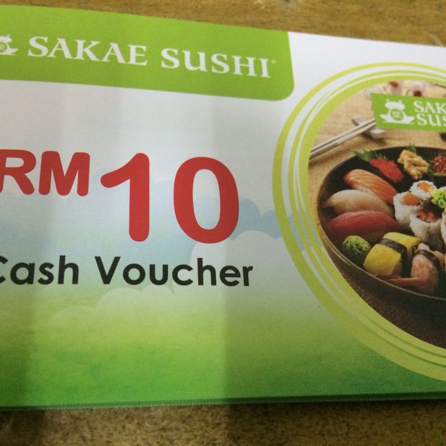 Sakae Sushi RM10 Voucher, Tickets & Vouchers, Vouchers on Carousell