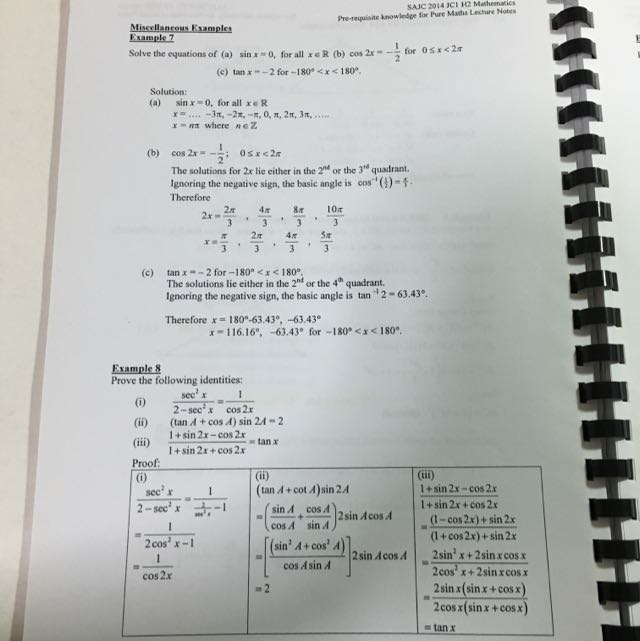 SAJC H2 Math Sequences And Series Lecture Notes, Hobbies & Toys, Books ...