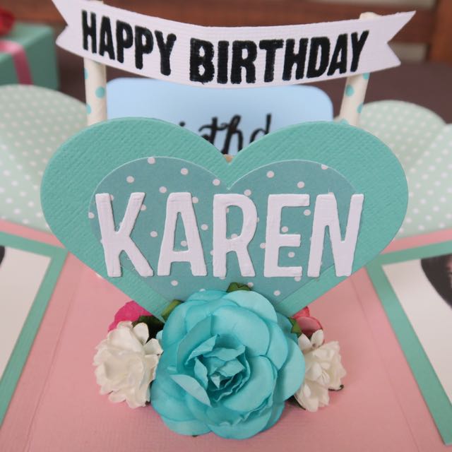 Mint & Pastel Birthday Themed Explosion Box Card, Hobbies & Toys ...