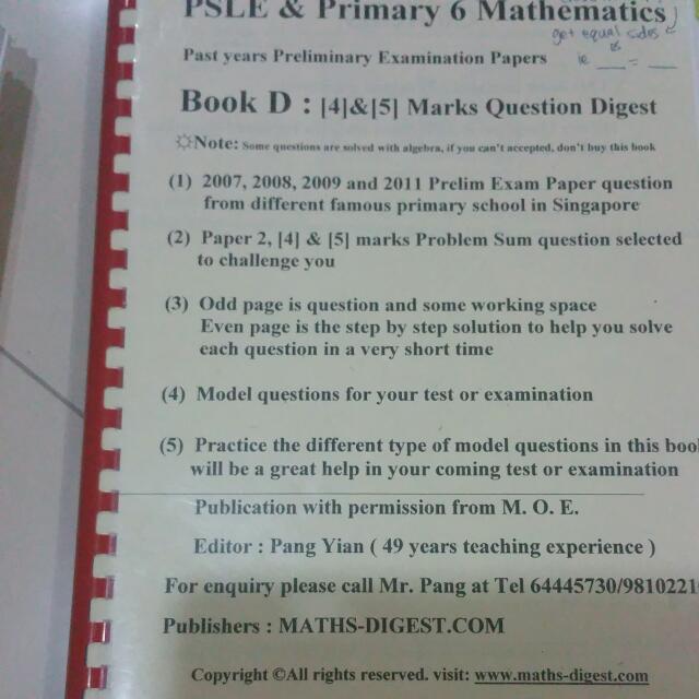 Psle Math - Pang Yian, Hobbies & Toys, Books & Magazines, Assessment ...