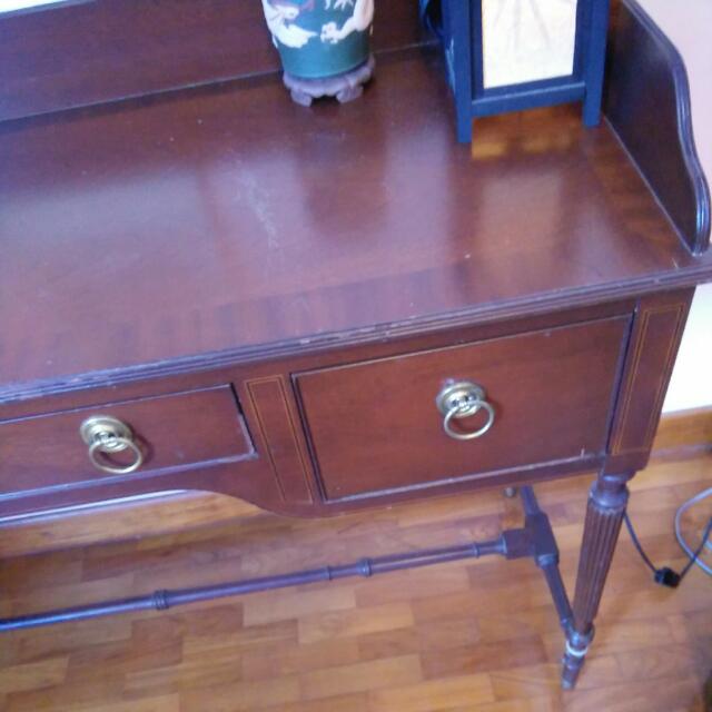 RESERVED Elegant Wooden Concierge Desk Table With 3 Drawers, Furniture ...