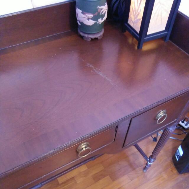 RESERVED Elegant Wooden Concierge Desk Table With 3 Drawers, Furniture ...