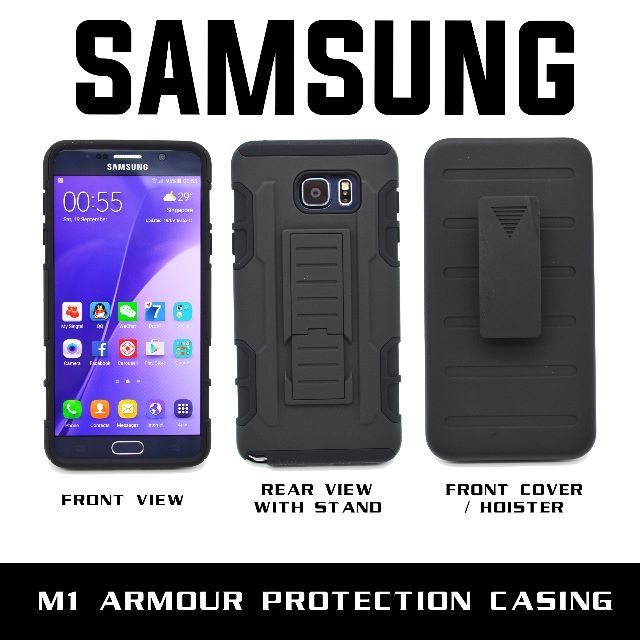 S6 phone M1 Full case Armour 360deg Protection Casing with Belt Holster ...