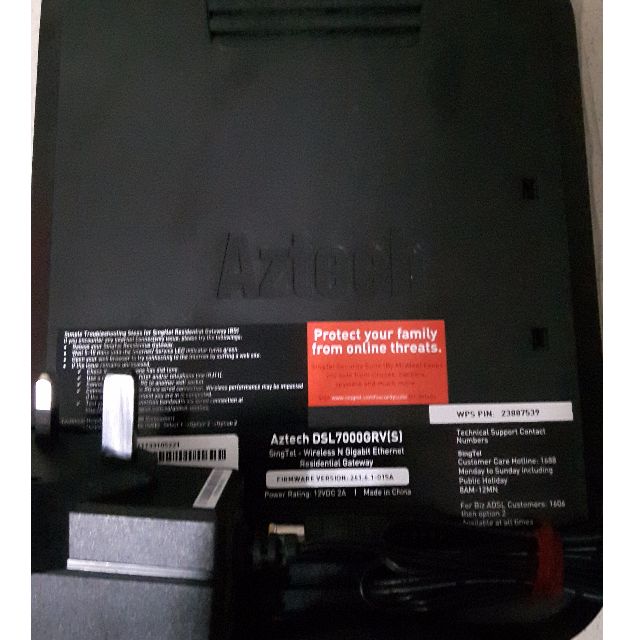 Singtel Wireless N; Aztech DSL7000GRV(S), Computers & Tech, Parts ...