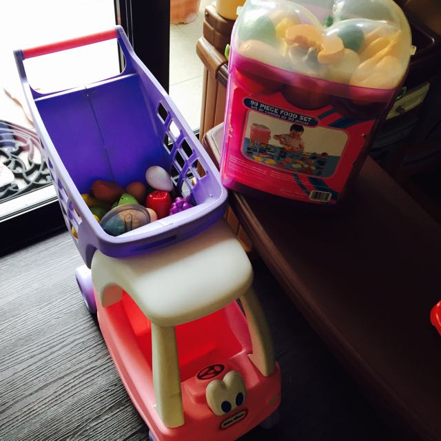 Step2 Grand Walk In Kitchen & Little Tikes Pink Cozy Coupe Trolley ...