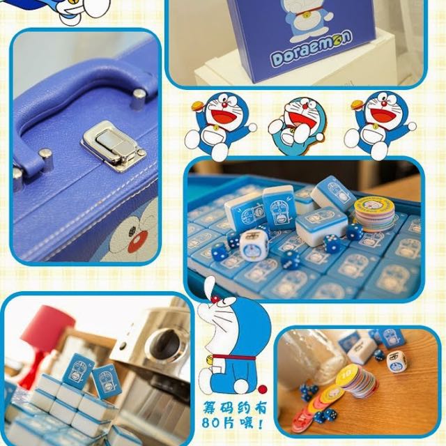 Doraemon Mahjong Set Metal Box, Hobbies & Toys, Toys & Games on Carousell