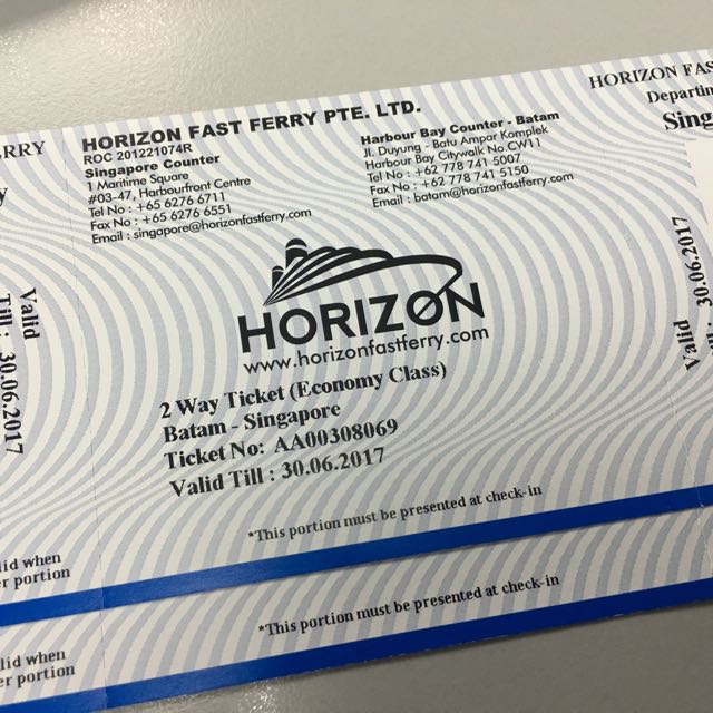 Horizon Ferry Ticket - Harbour bay Batam, Tickets & Vouchers, Local ...