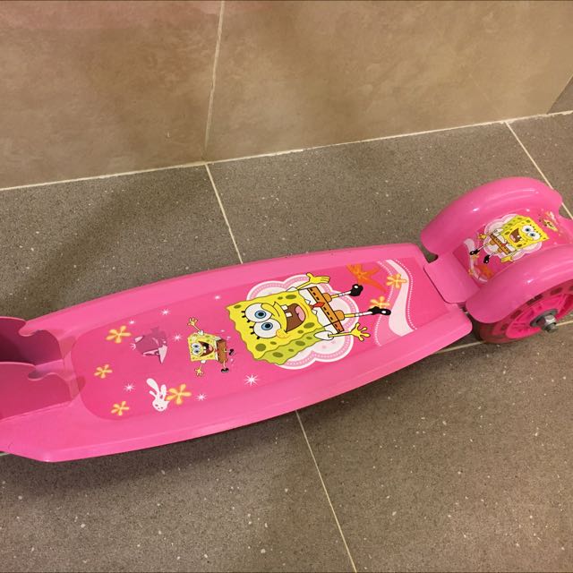 Pink SpongeBob Scooter PENDING, Hobbies & Toys, Toys & Games on Carousell