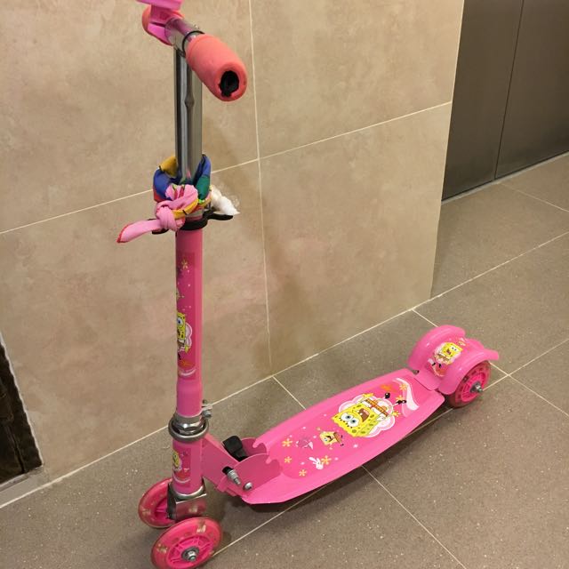 Pink SpongeBob Scooter PENDING, Hobbies & Toys, Toys & Games on Carousell