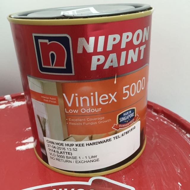Nippon Paint Vinilex 5000 Latte Colour 1 Litre, Furniture & Home Living ...