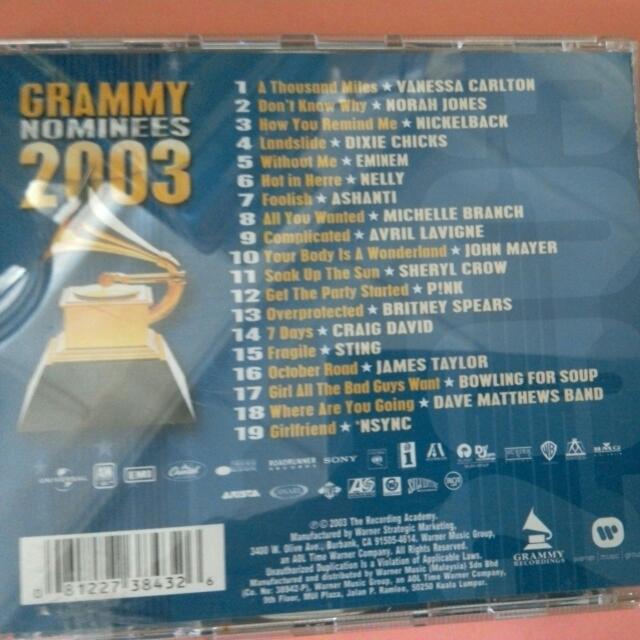 CD of 2003 Grammy Nominees, Hobbies & Toys, Music & Media, Vinyls on ...