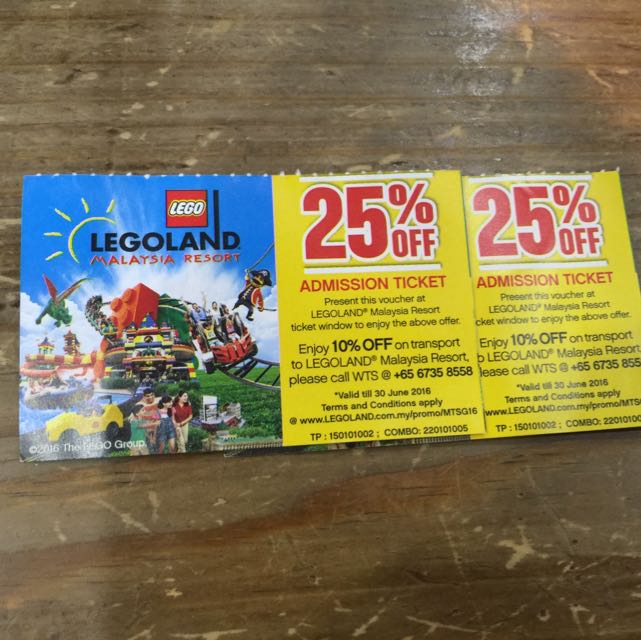 Lego Land 25% Discount Ticket, Tickets & Vouchers, Local Attractions ...