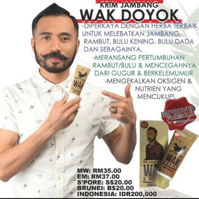 Authentic Wak Doyok Facial Hair Cream, Beauty & Personal Care, Face ...