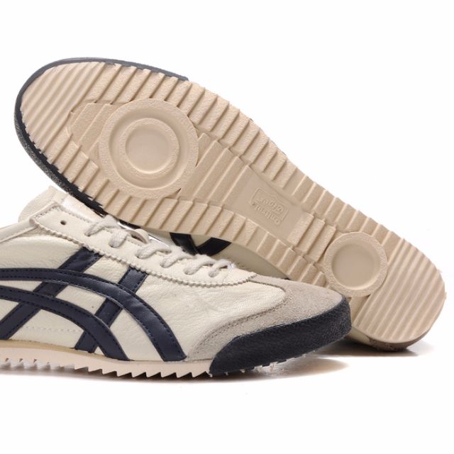 Beige DK Blue Onitsuka Tiger Mexico 66 Deluxe Nippon Made Shoes, Men's Fashion, Footwear, Dress ...