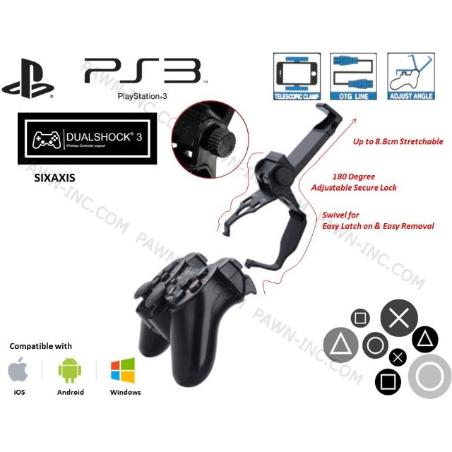 PS3 Dual Shock 3 Controller to Mobile Phone Clamp, Hobbies & Toys, Toys ...