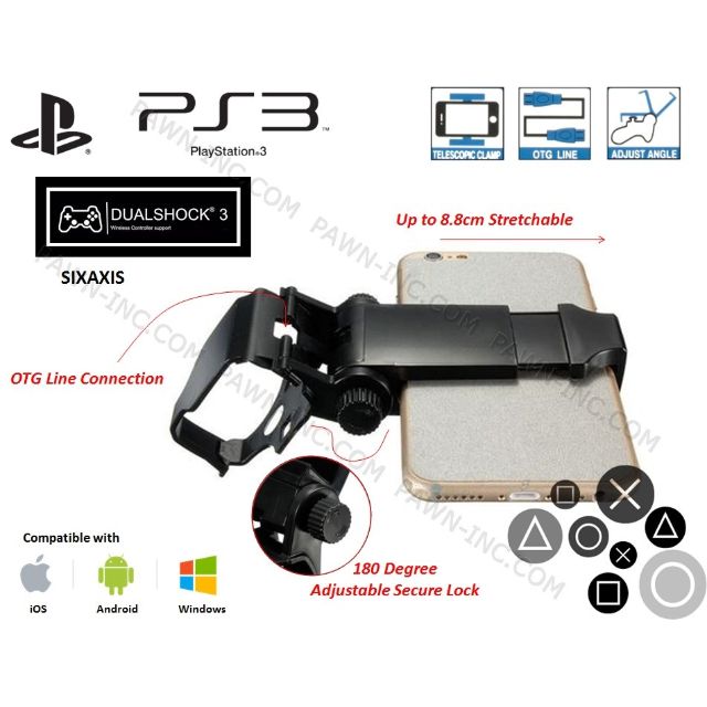 PS3 Dual Shock 3 Controller to Mobile Phone Clamp, Hobbies & Toys, Toys ...
