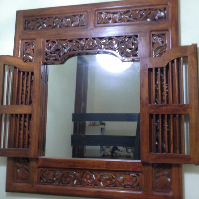 Balinese Window With Mirror, Furniture & Home Living, Home Decor ...