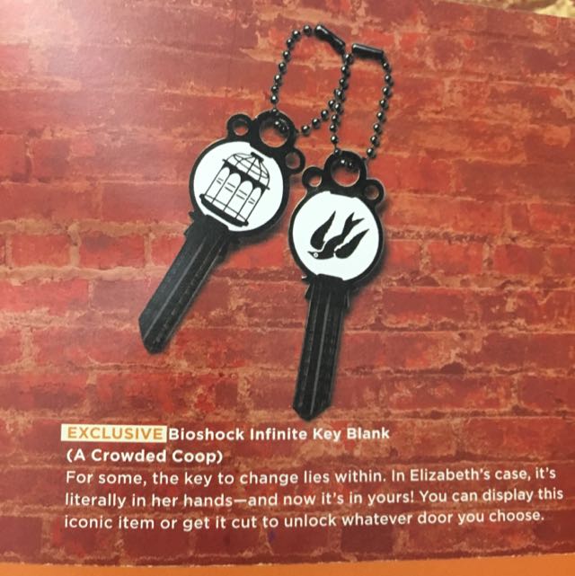 LootCrate Exclusive Bioshock Infinite Key Blank (Reserved), Hobbies ...