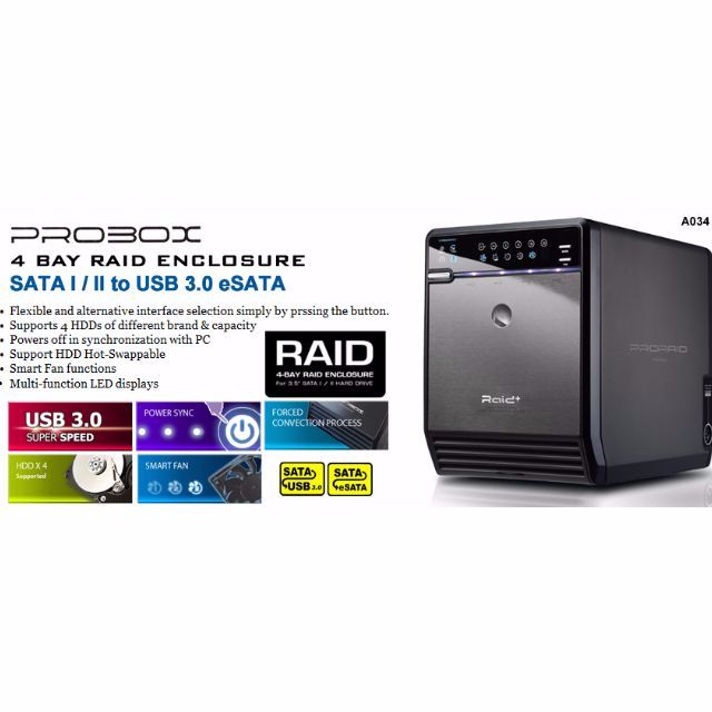 ProBox HF2-SU2S2 4 Bay 3.5" SATA HDD Enclosure - USB 2.0 & eSATA SATA ...