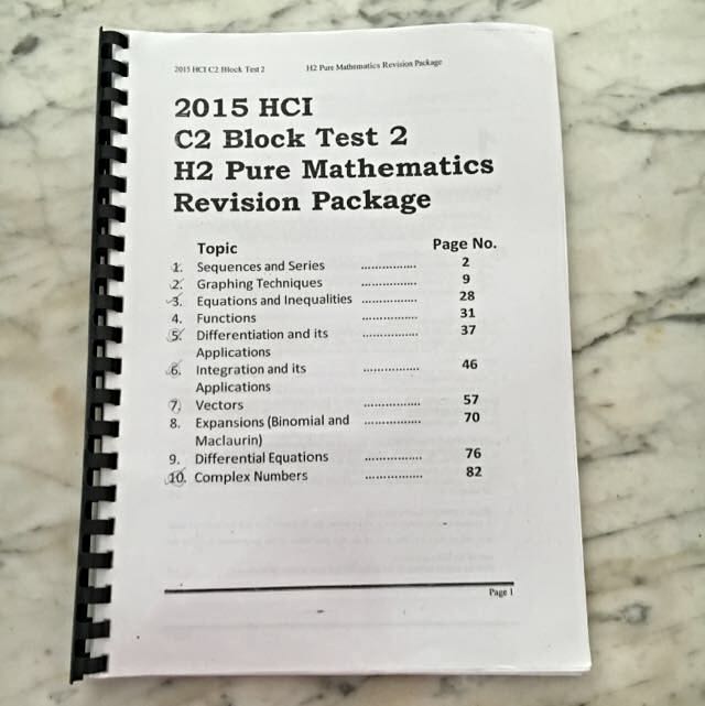 HCJC A LEVEL H2 Math, Hobbies & Toys, Books & Magazines, Textbooks on ...