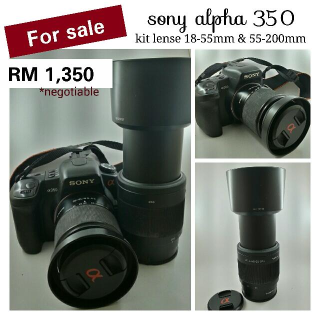 Sony Alpha 350 w Kit Lense 18-55mm & 55-200mm, Photography, Lens & Kits ...