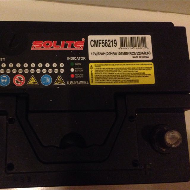 Solite Car Battery (12V/62AH), Car Accessories on Carousell