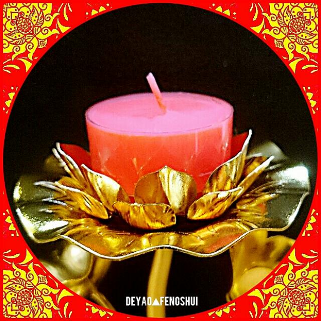BN Lotus Tealight Standing Prayer Offering Religious Gold Lamp ...
