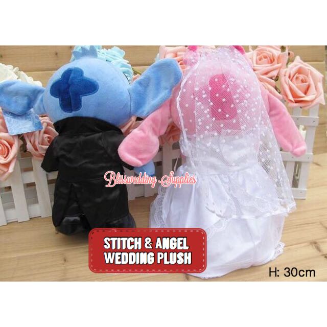 Stitch & Angel Wedding Car Plush Bridal Car Decor, Hobbies & Toys, Toys ...