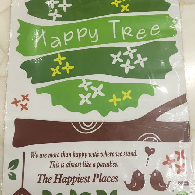 Wall Sticker - Happy Tree, Hobbies & Toys, Stationery & Craft ...