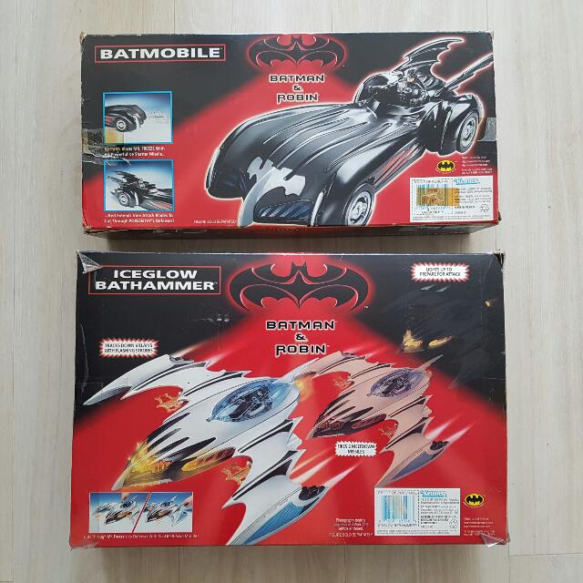 Kenner Batman& Robin Batmobile And Iceglow Bathammer.Displayed In Glass ...