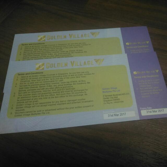Golden Village Movie Ticket !!, Tickets & Vouchers, Event Tickets on ...