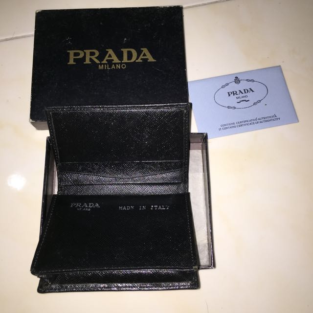 Prada Name card Holder, Luxury, Bags & Wallets on Carousell