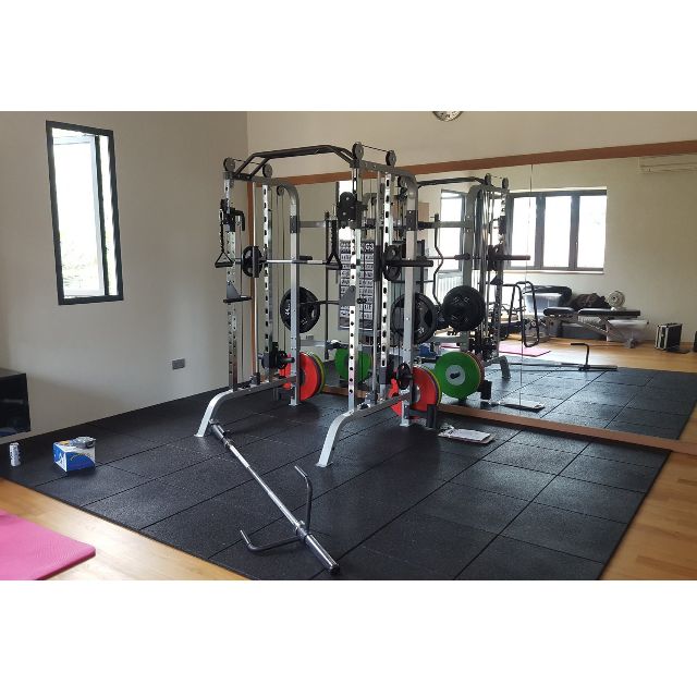 Gym Mat - VersaFit - Rubber Flooring Tile 1m x 1m x 15mm, Sports ...