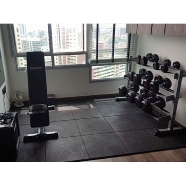 Gym Mat - VersaFit - Rubber Flooring Tile 1m x 1m x 15mm, Sports ...