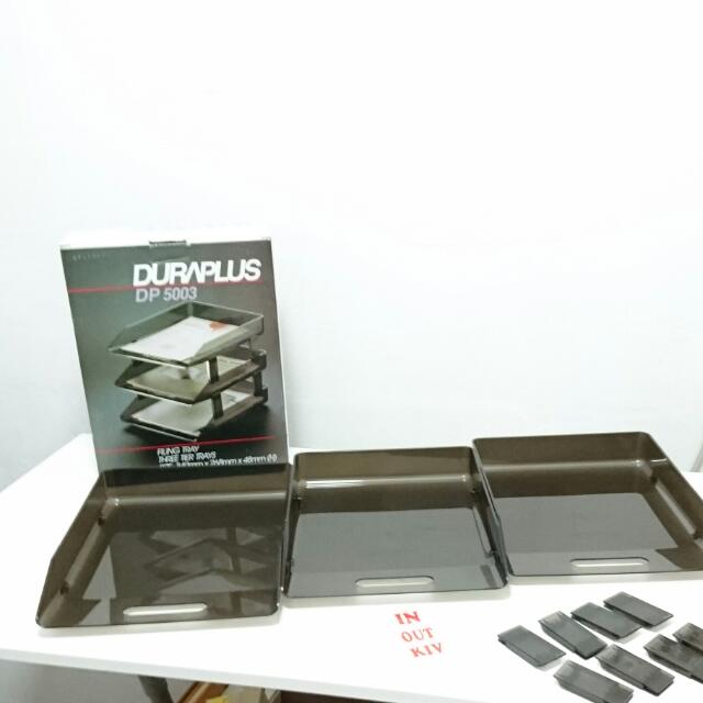 In Out Trays, DURAPLUS 3 Tier Filing Trays DP5003, Furniture & Home ...
