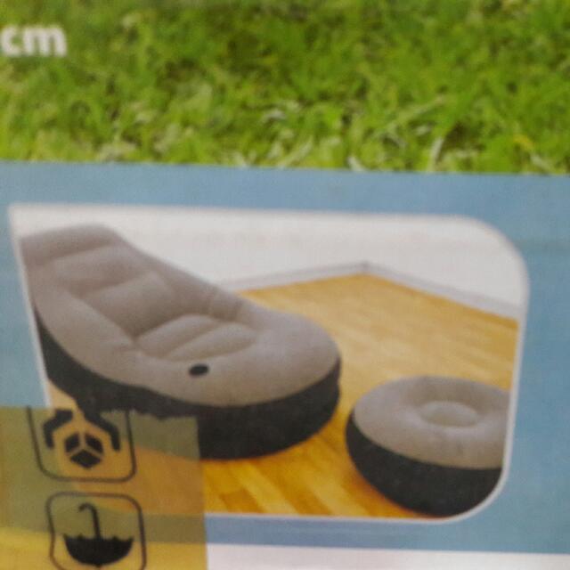 Intex Inflatable Lounge Chair And Foot Rester With Pump, Furniture ...