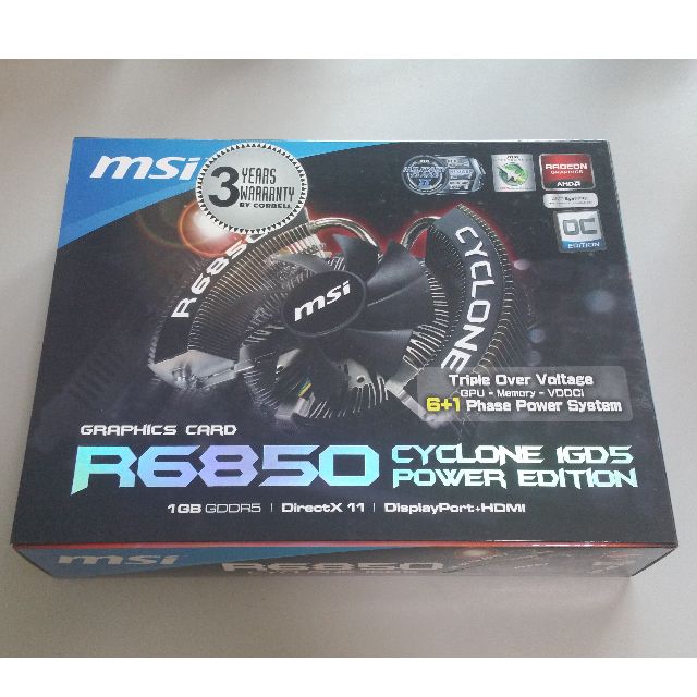 MSI Radeon HD 6850 R6850 Cyclone 1GB 256-Bit GDDR5 Power Edition ...