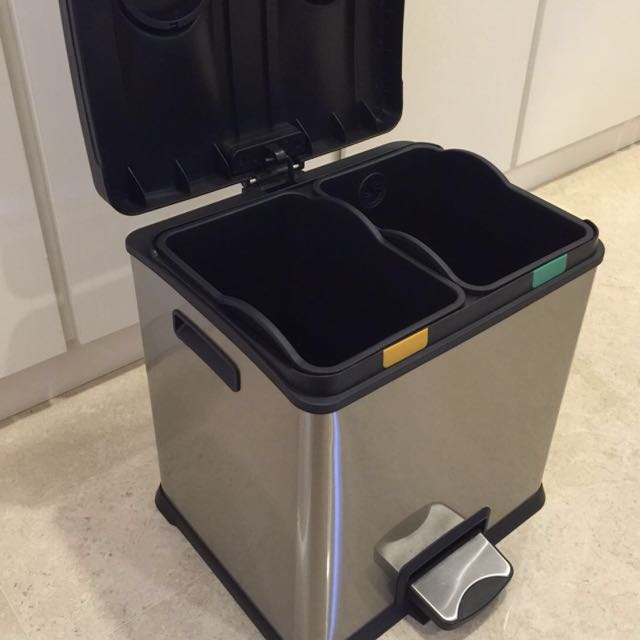 Soft Closing Double Bin Dustbin from Sia Huat 39cm (W) x 33cm (D) + 6cm ...