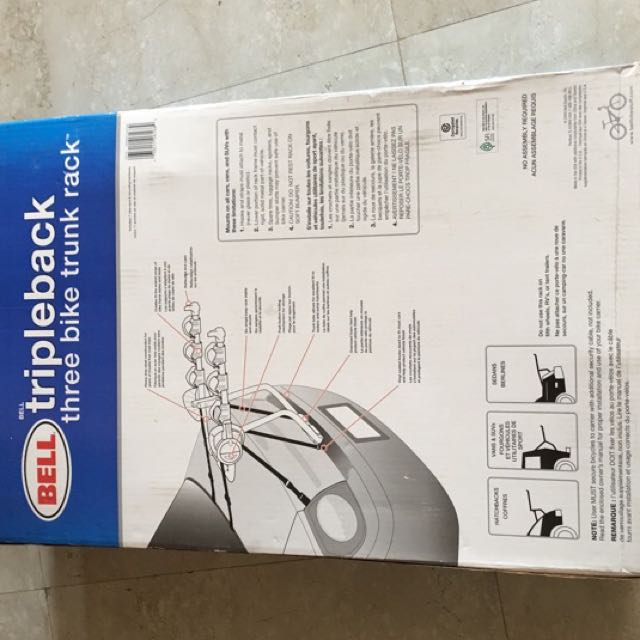 Bell Triple Rack. Three Bike Trunk Rack, Sports Equipment, Bicycles ...