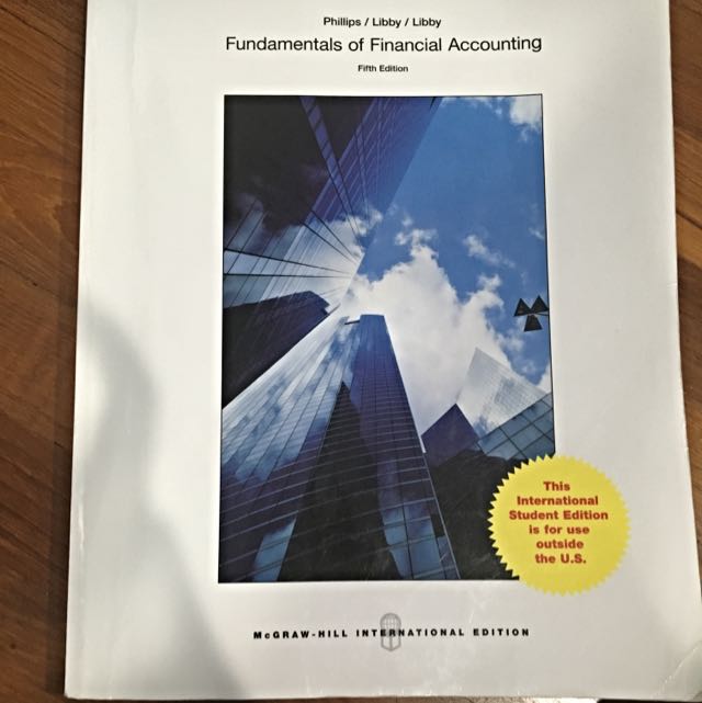 Fundamentals Of Financial Accounting, McGraw-Hill International Edition ...