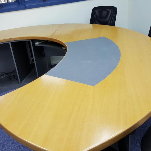 Solid Semi Round Table 2.6m Almost New, Furniture & Home Living ...