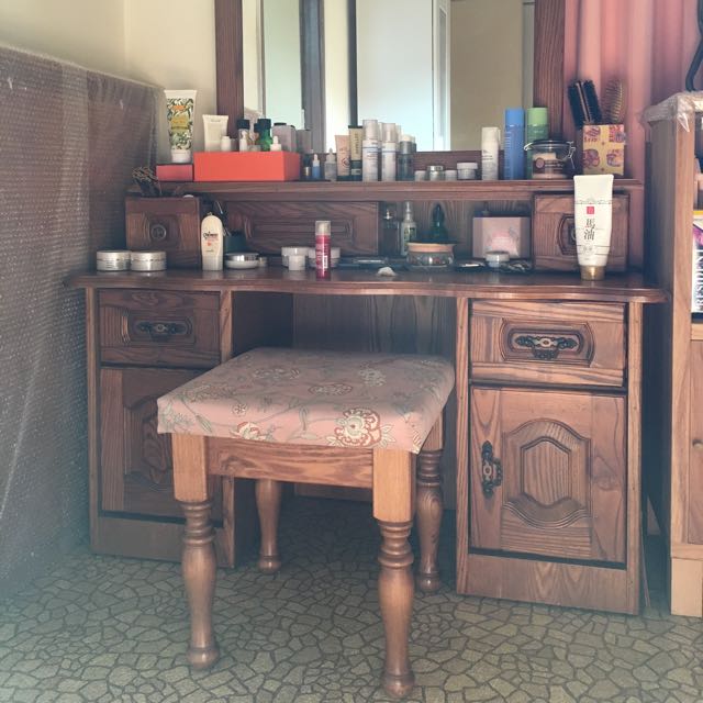 Vintage Dressing Table and Chair, Furniture & Home Living, Furniture ...