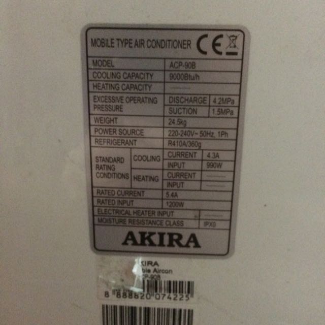 Akira Portable Aircon, TV & Home Appliances, Air Conditioners & Heating ...