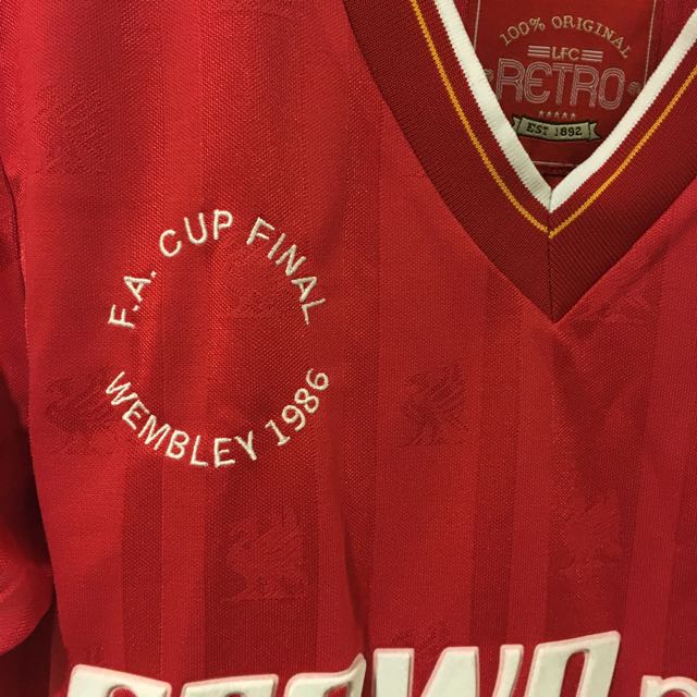 Liverpool FC 1986 FA Cup Wembley Final Jersey (From Anfield Stadium ...